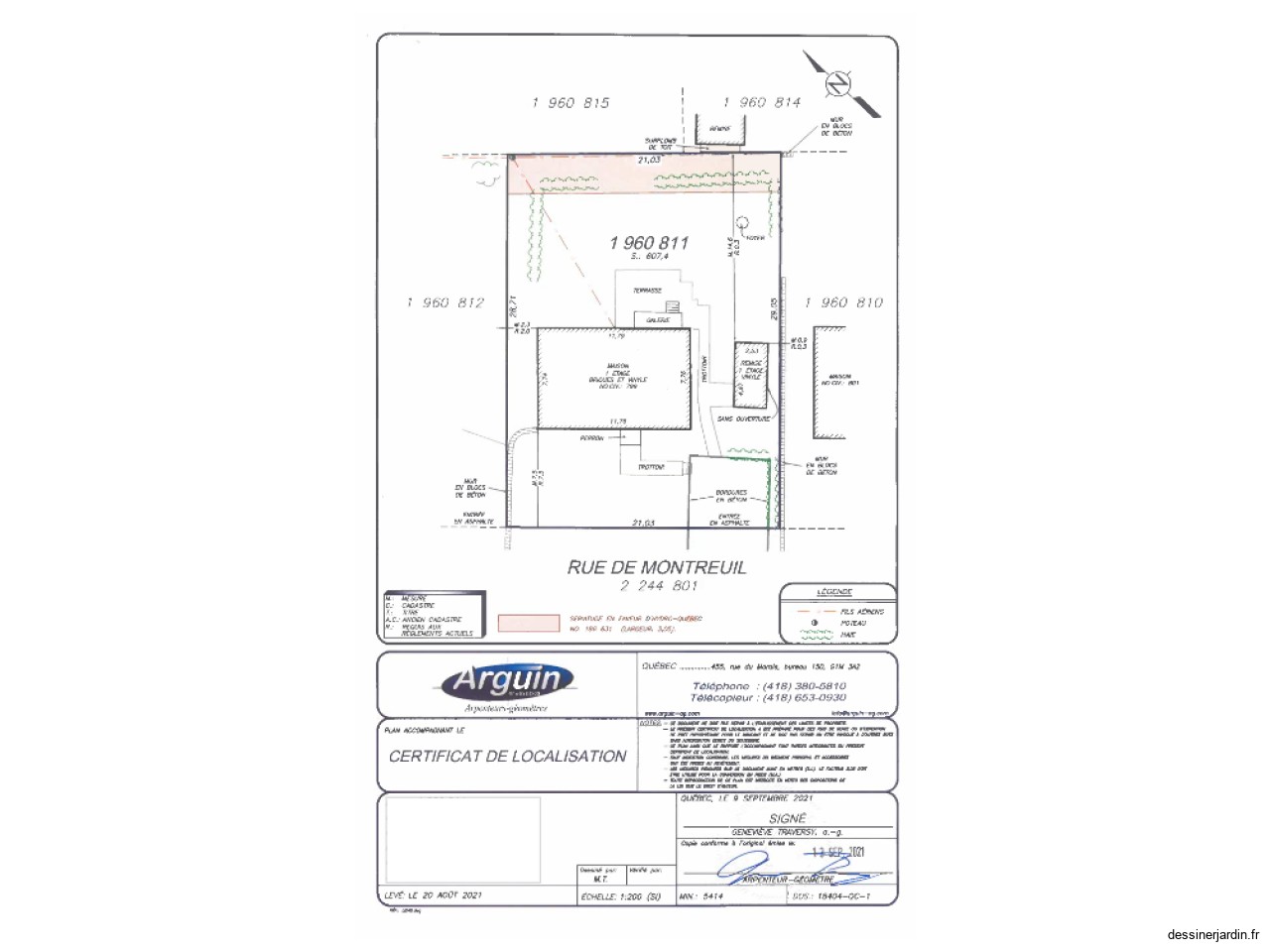 Certificat de localisation dessiné par Dadada